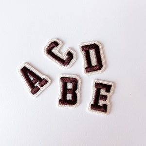 Small Letter and Numbers Iron on Patches, Blue Red Pink Brown Alphabets ...