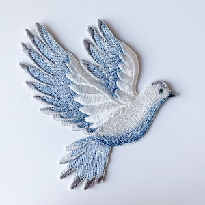 Peace Dove Bird Iron on Patch, Bird Embroidered Dove Applique Badge ...