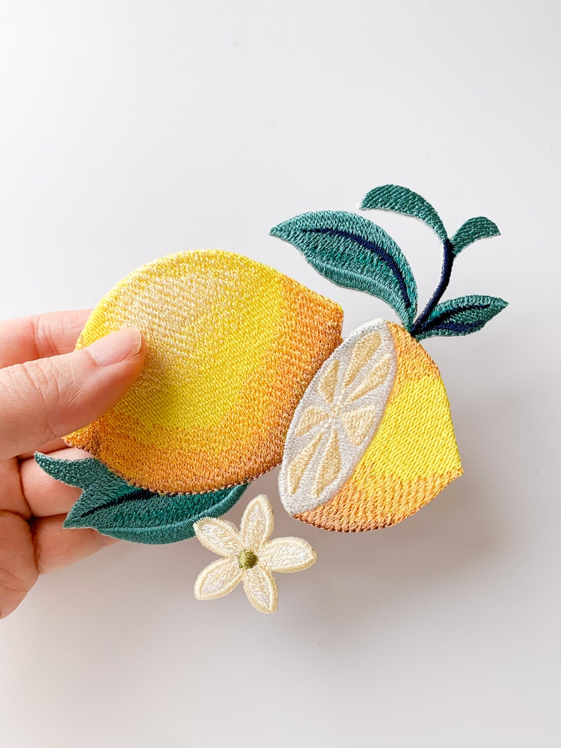 Lemon Iron-on Patch Citrus Fruit Badge Embroidered Fruity - Etsy
