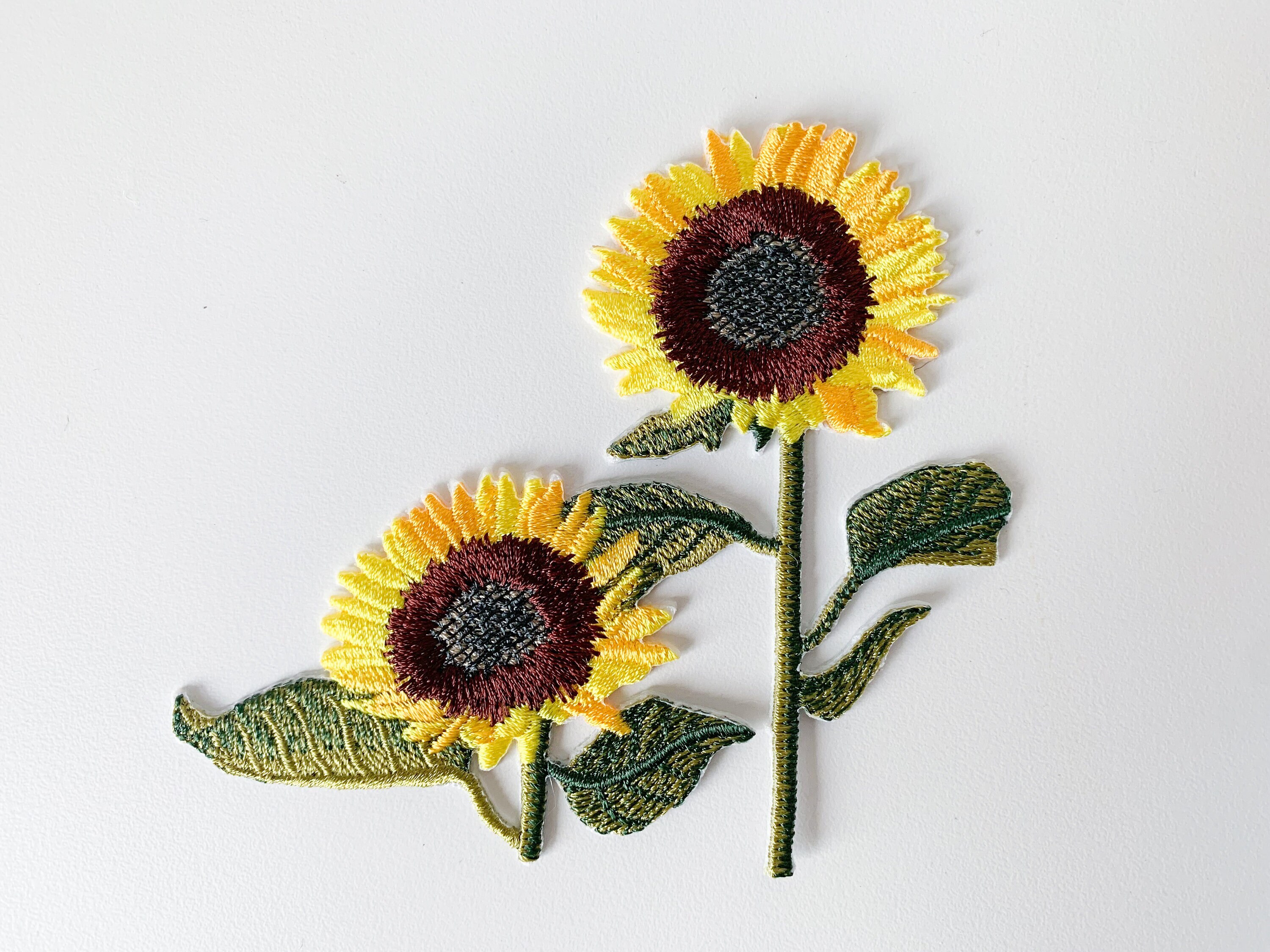 Sunflower Iron-on Patch, Yellow Flower Embroidered Patches, Floral ...