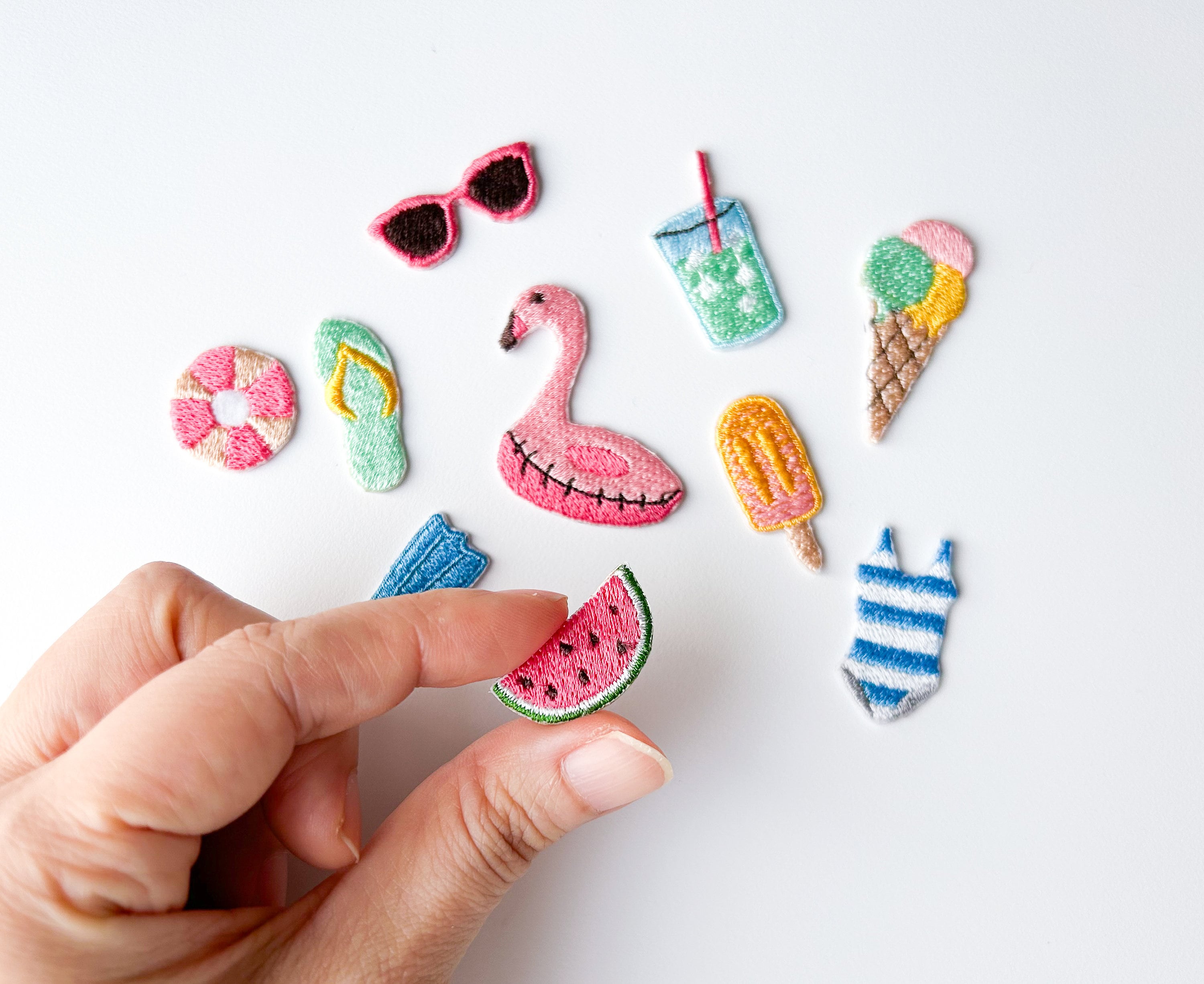 Set of 10 Mini Summer Fun Iron-on Patch, Retro Summer Floaties Ice ...