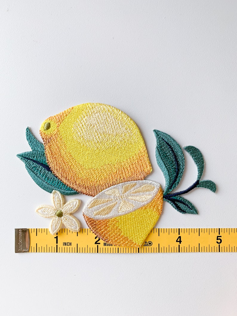 Lemon Iron-on Patch Citrus Fruit Badge Embroidered Fruity - Etsy