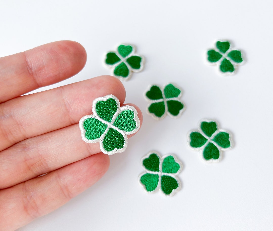 Set of Lucky Clover Iron on Patches, Four Leaf Clover Embroidered ...