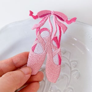 Ballet Shoes Patch, Pink Ballerina Shoes Embroidered Applique, Ballet ...
