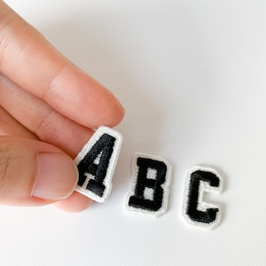 Black Small Letter Patch, Mini Embroidered Alphabet Patches, Alphabet ...