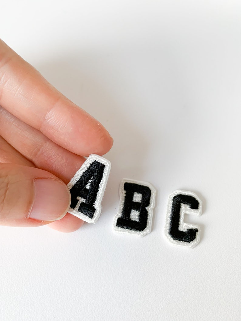 Black Small Letter Patch, Mini Embroidered Alphabet Patches, Alphabet ...
