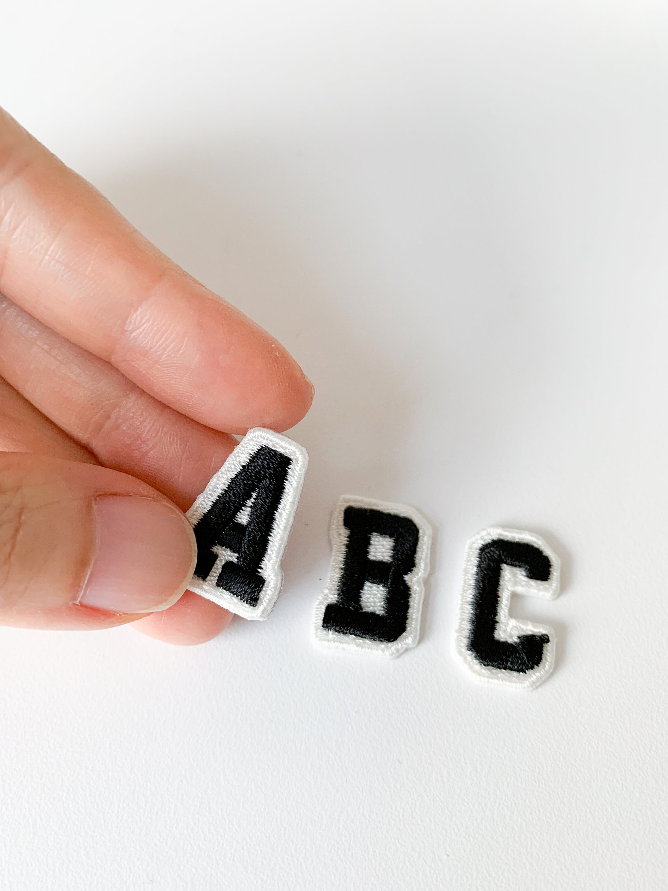 Black Small Letter Patch, Mini Embroidered Alphabet Patches, Alphabet ...