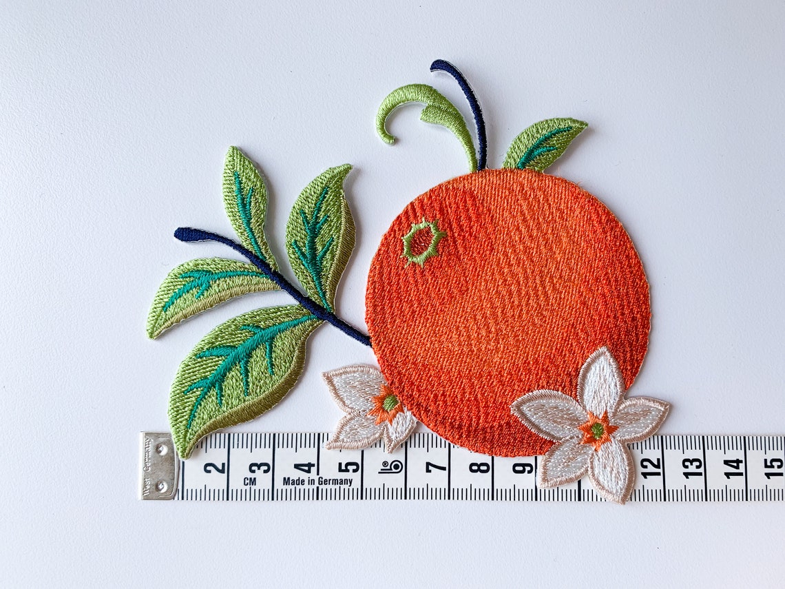Orange Iron-on Patch, Summer Fruit Orange Embroidered Applique Patch ...
