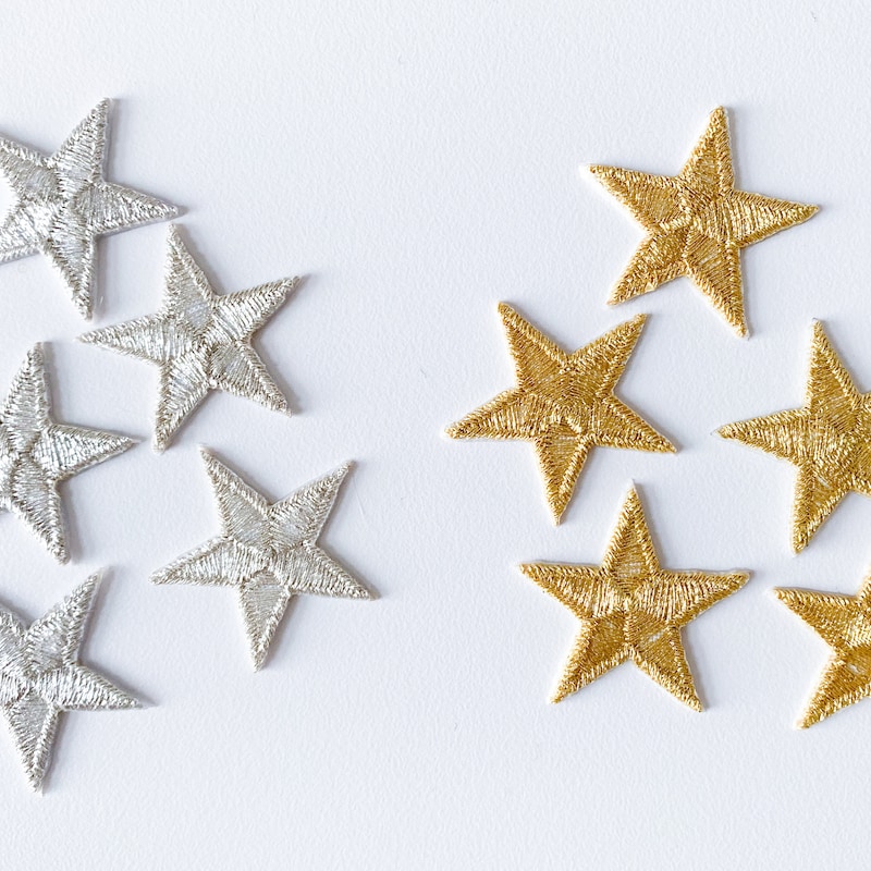Embroidered Star Patches Gold - Etsy