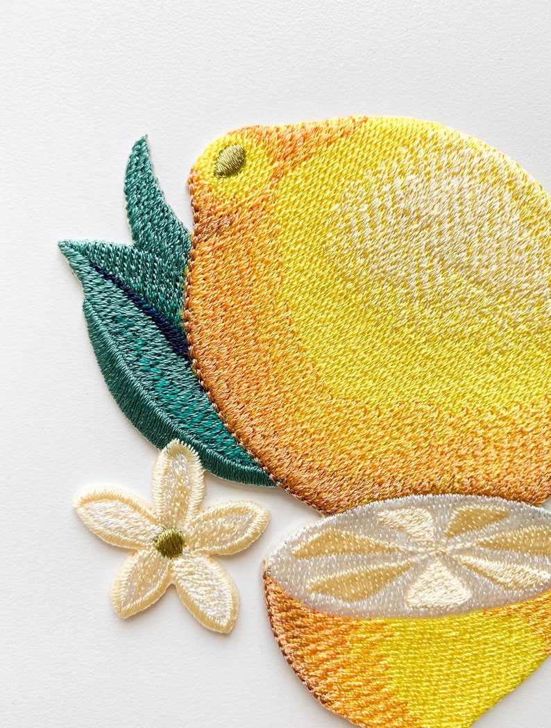 Lemon Iron-on Patch Citrus Fruit Badge Embroidered Fruity - Etsy