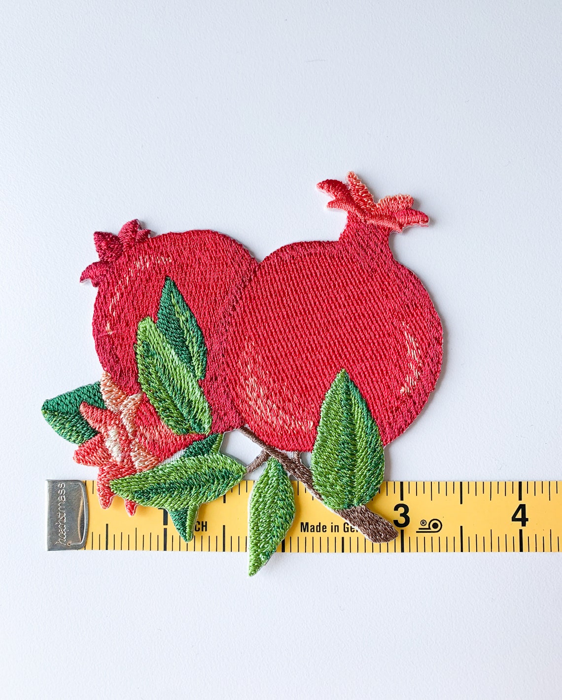 Pomegranate Embroidered Iron on Patch, Summer Red Fruit Applique ...