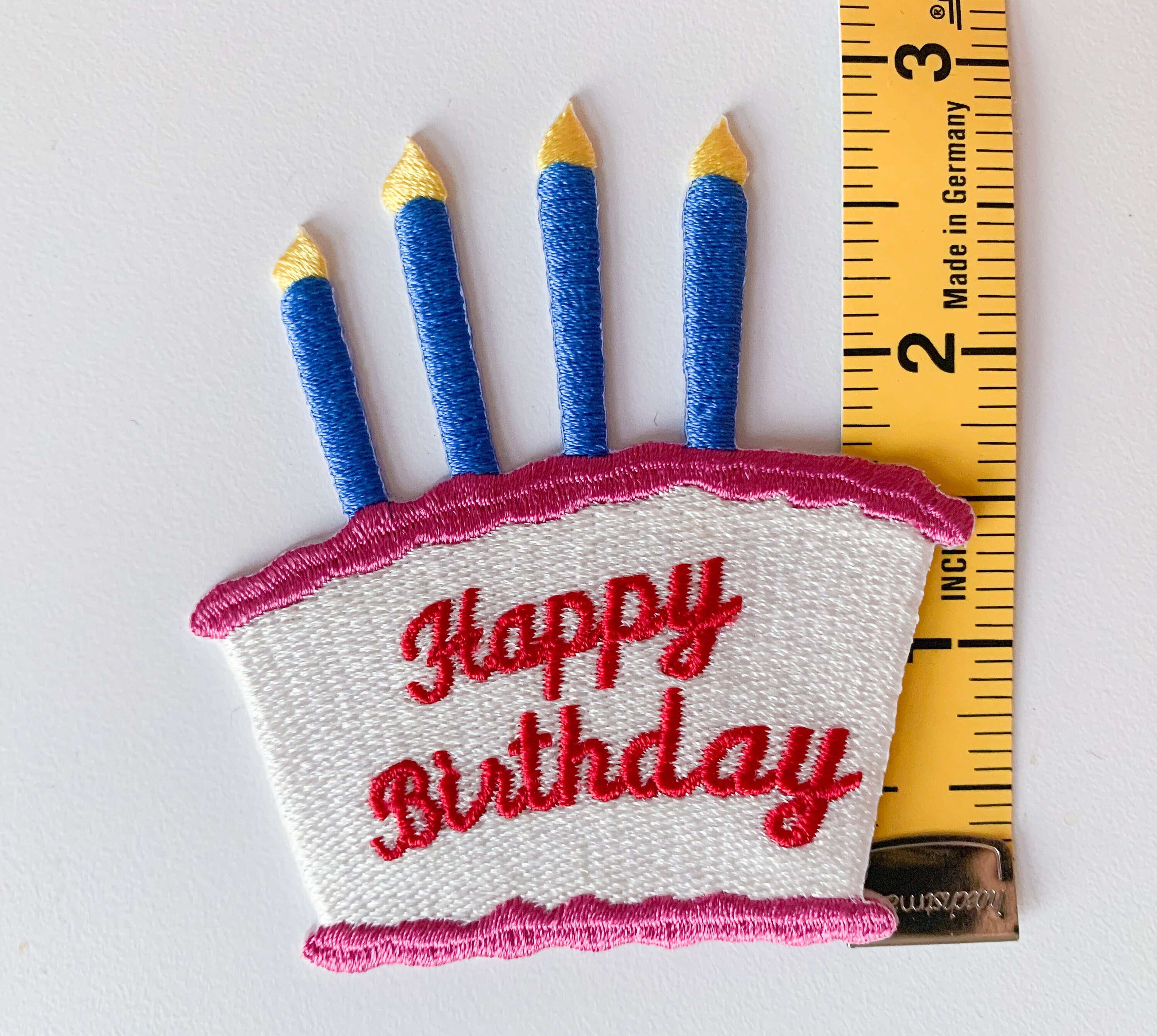 Birthday Iron on Patch Birthday Cake Applique Birthday Card - Etsy