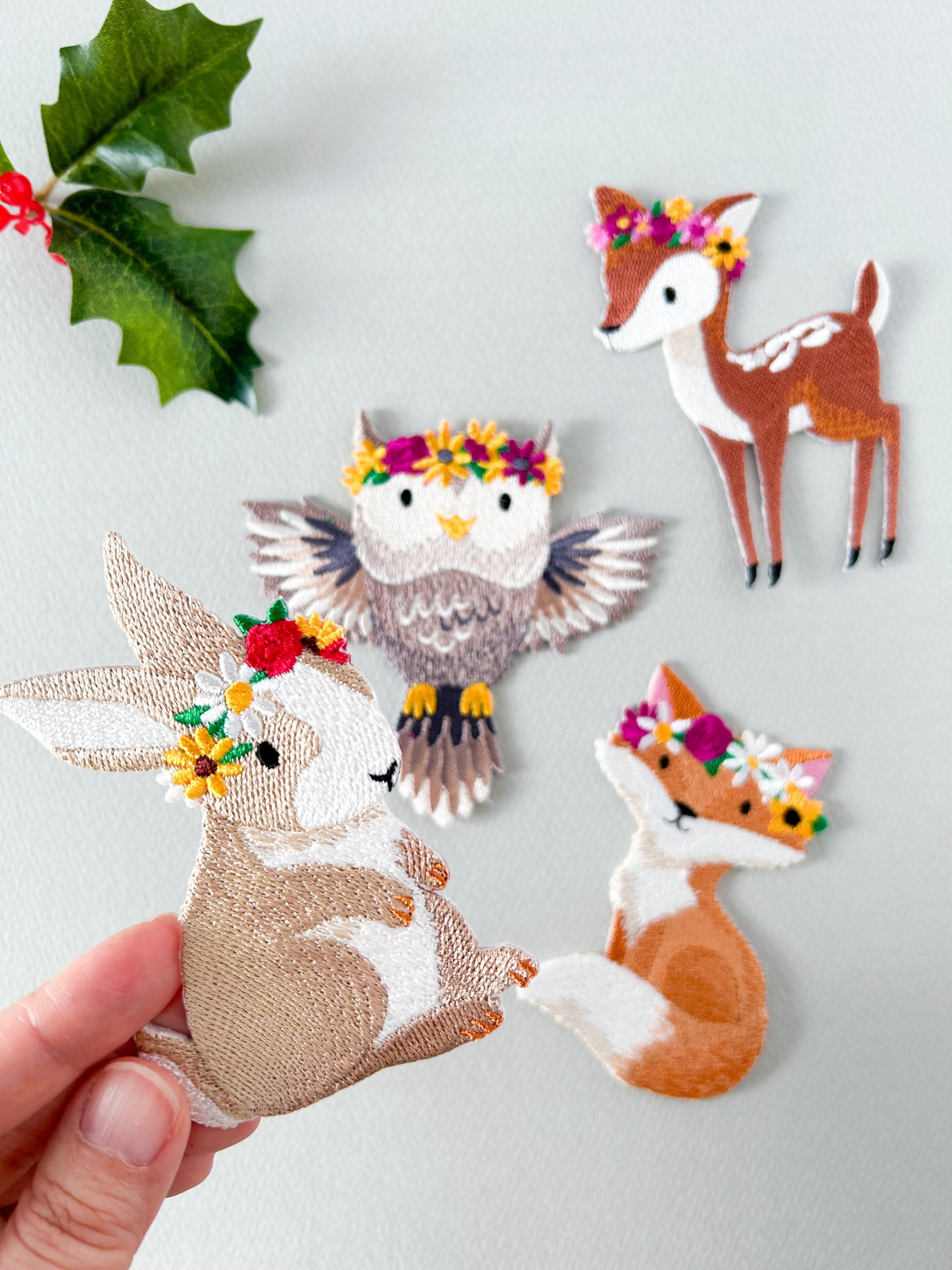 Forest Friends Patch, Woodland Animals Iron on Patches, Deer Owl Rabbit ...