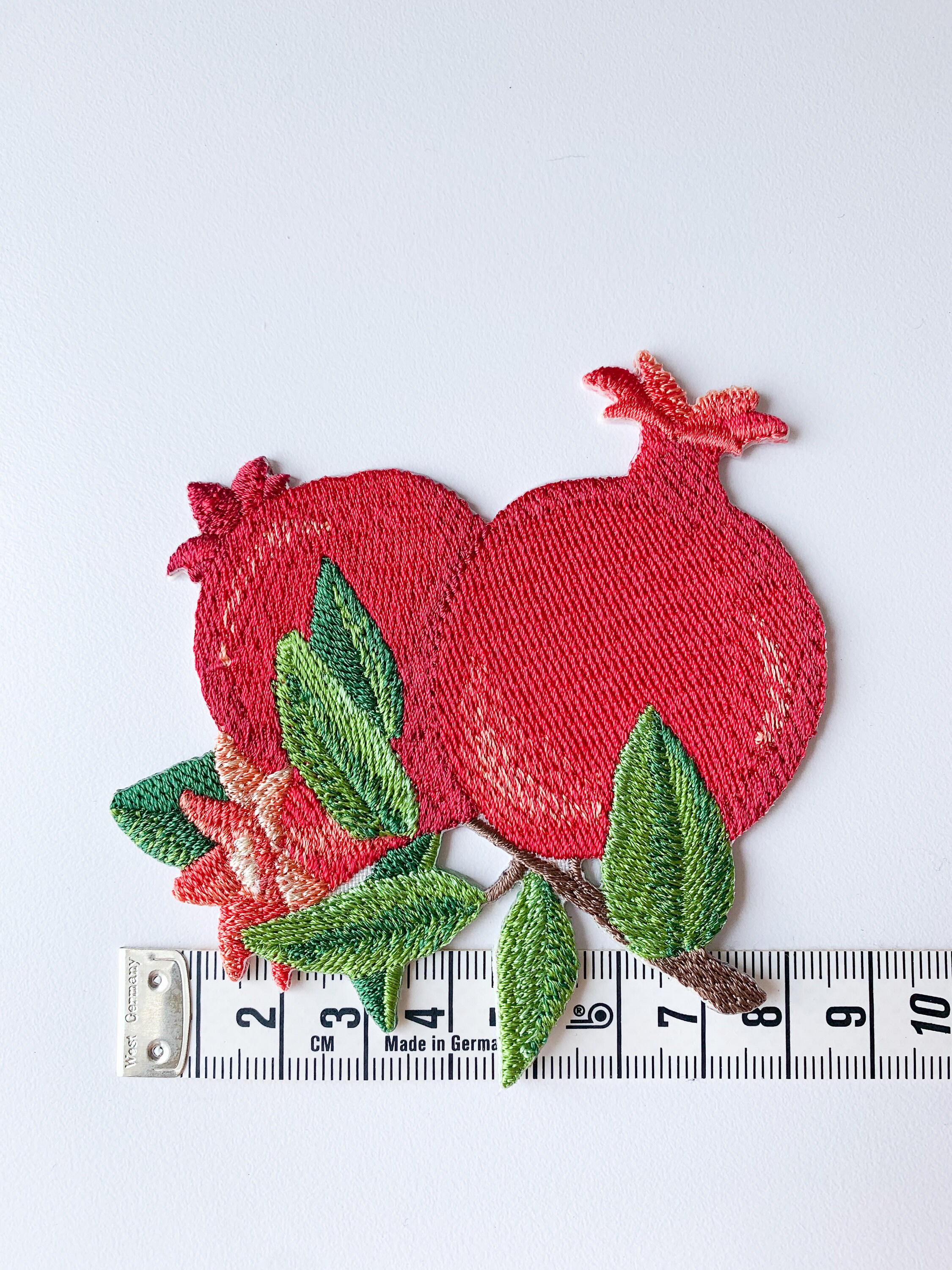 Pomegranate Embroidered Iron on Patch, Summer Red Fruit Applique ...