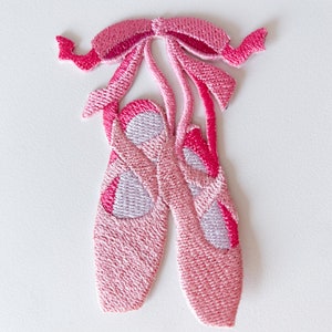 Ballet Shoes Patch, Pink Ballerina Shoes Embroidered Applique, Ballet ...