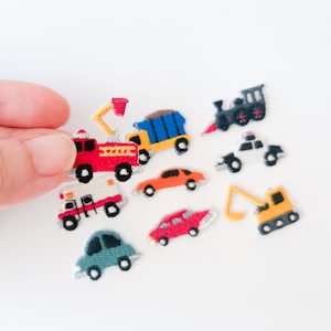 Set of 9 Mini Racecar Vehicle Patches, Cute Tiny Car Embroidered Iron ...