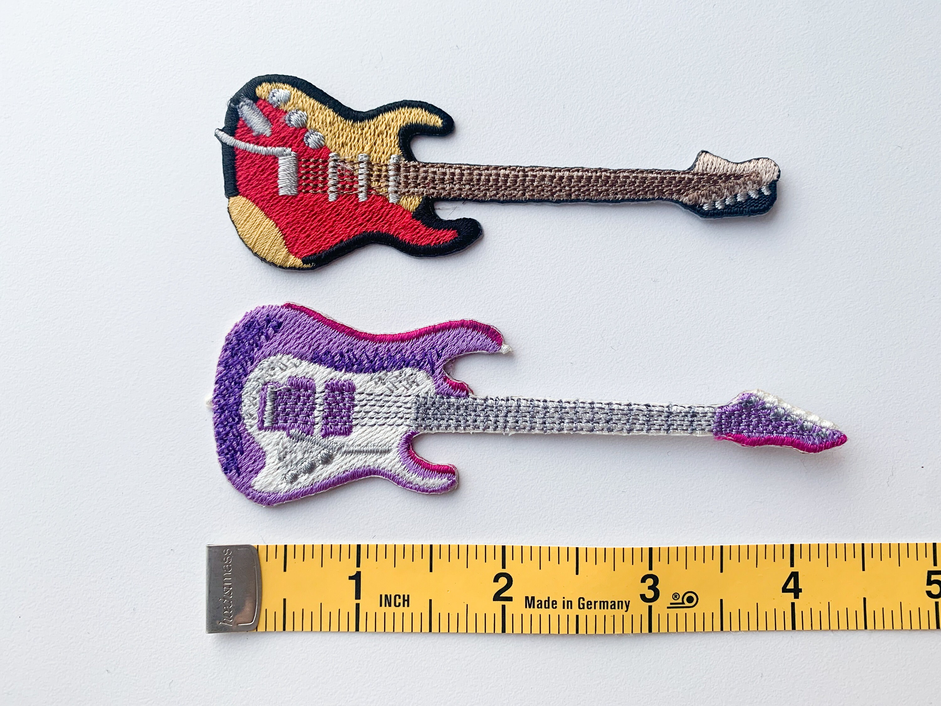 Electric Guitar Iron-on Patches, Music Embroidered Applique, Band Bass ...