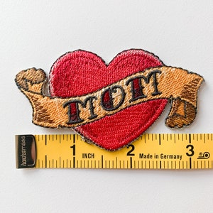 Mom Embroidered Patch, Tattoo Red Heart Iron on Patch, Mother's Day ...