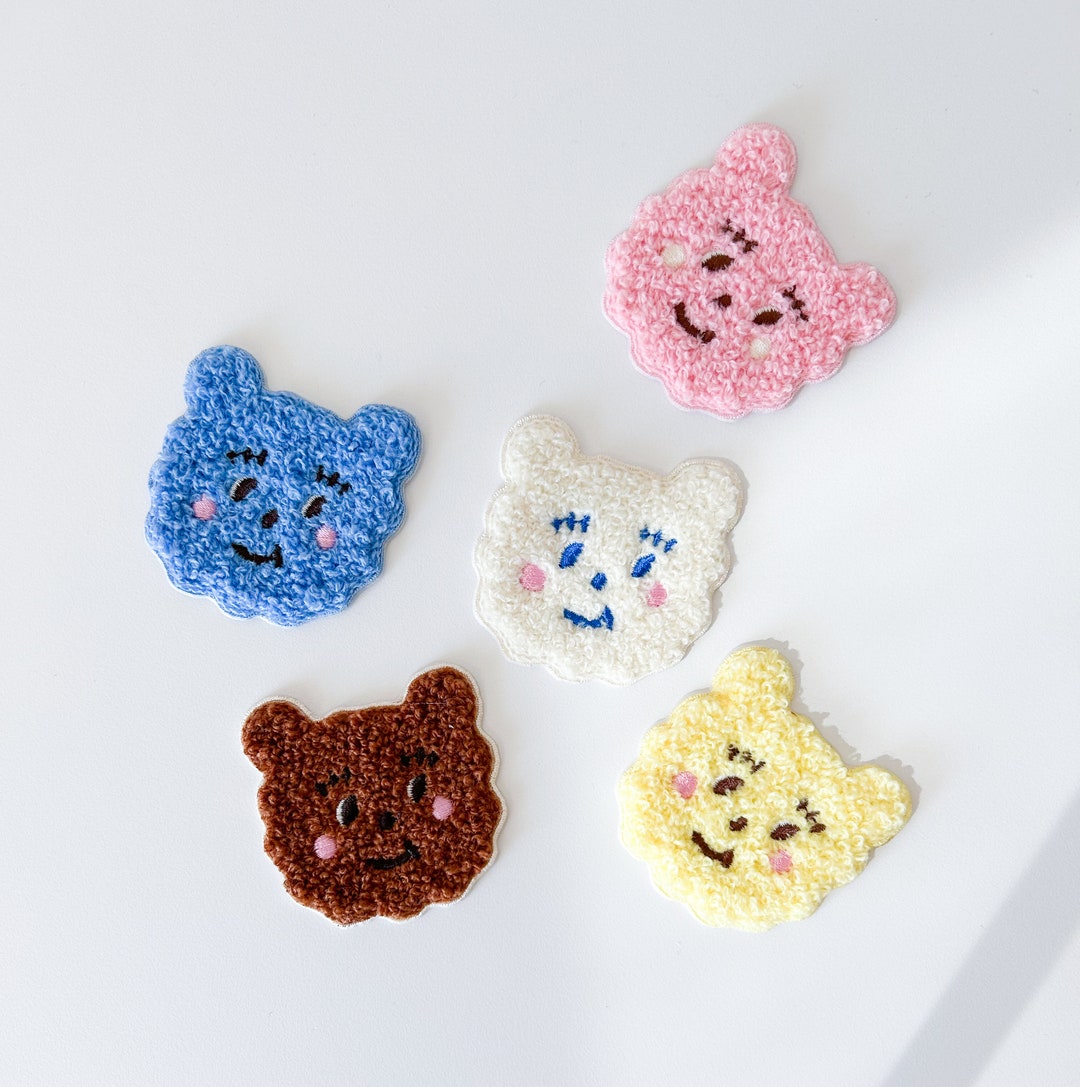 Cute Chenille Iron on Patches Teddy Bear Applique in 5 Colors Patch for ...