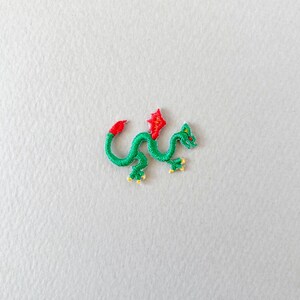Set of Small Dragon Iron on Patch, Dragon Embroidery Applique, Mini ...