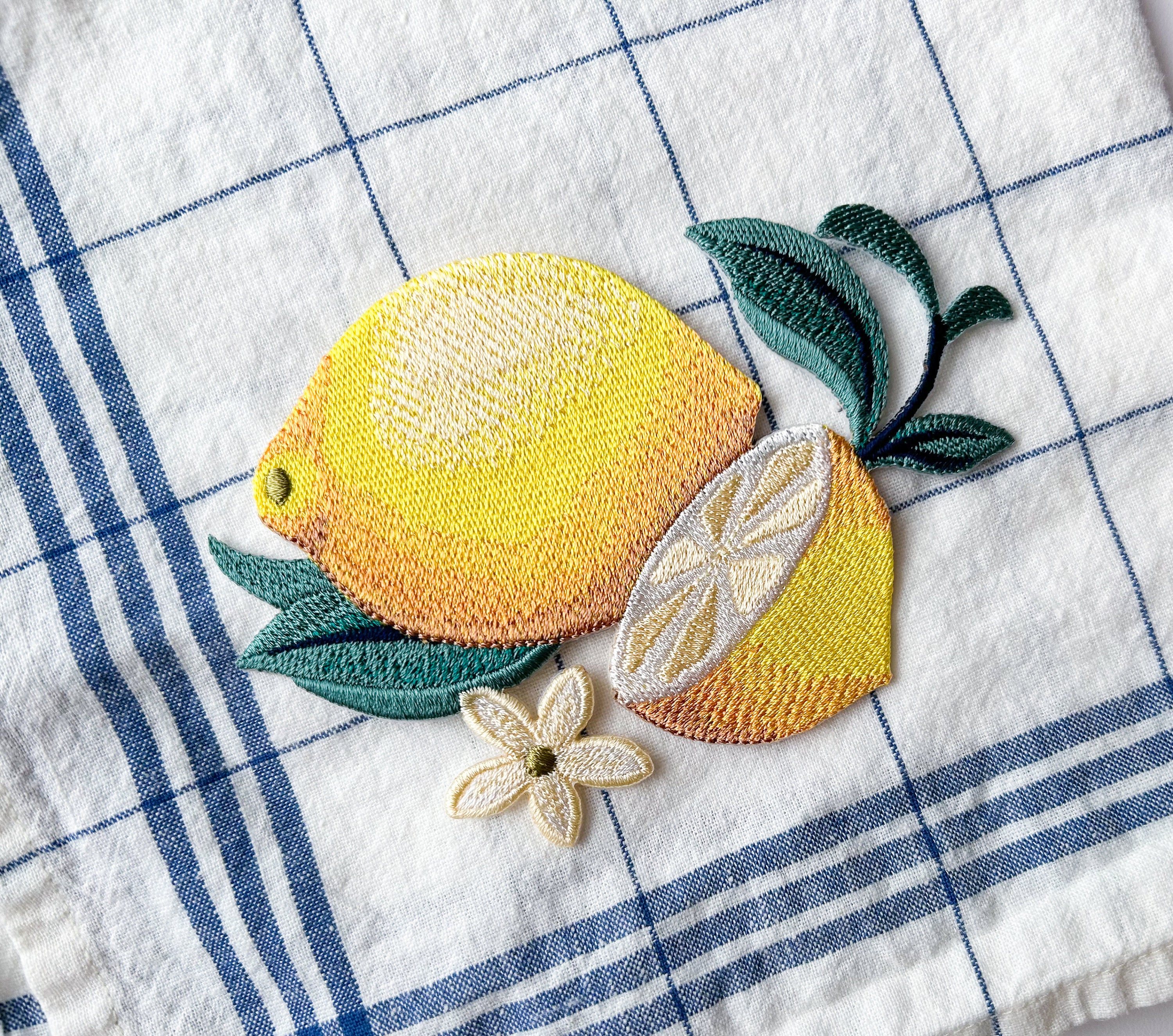 Lemon Iron-on Patch, Citrus Fruit Badge, Embroidered Fruity Applique ...