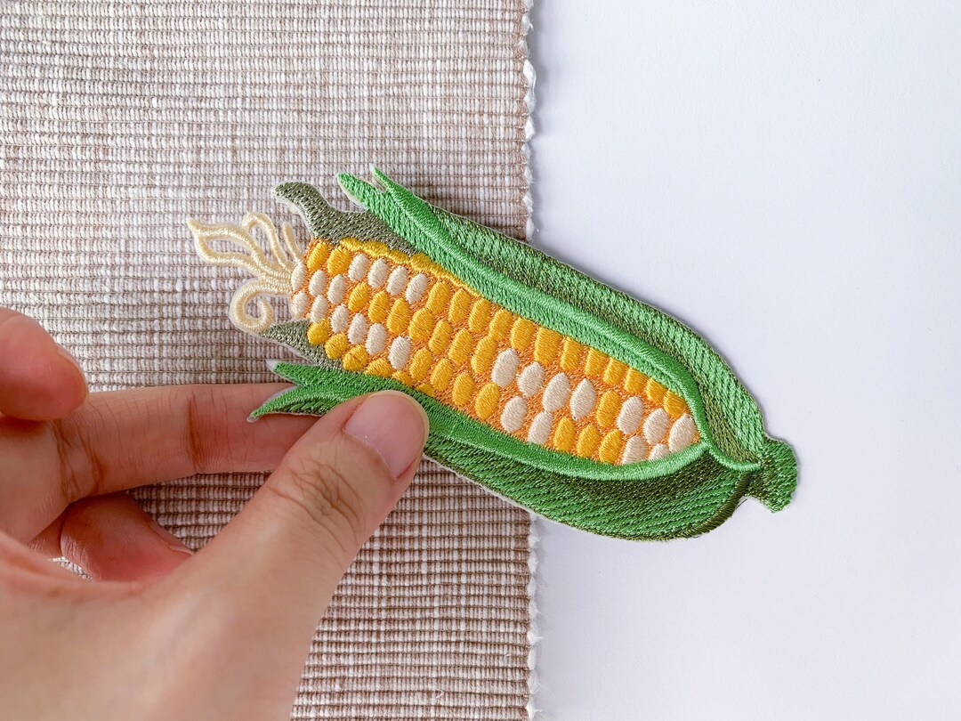 Corn Iron-on Patch, Vegetable Embroidered Applique Patch, Food Badge ...