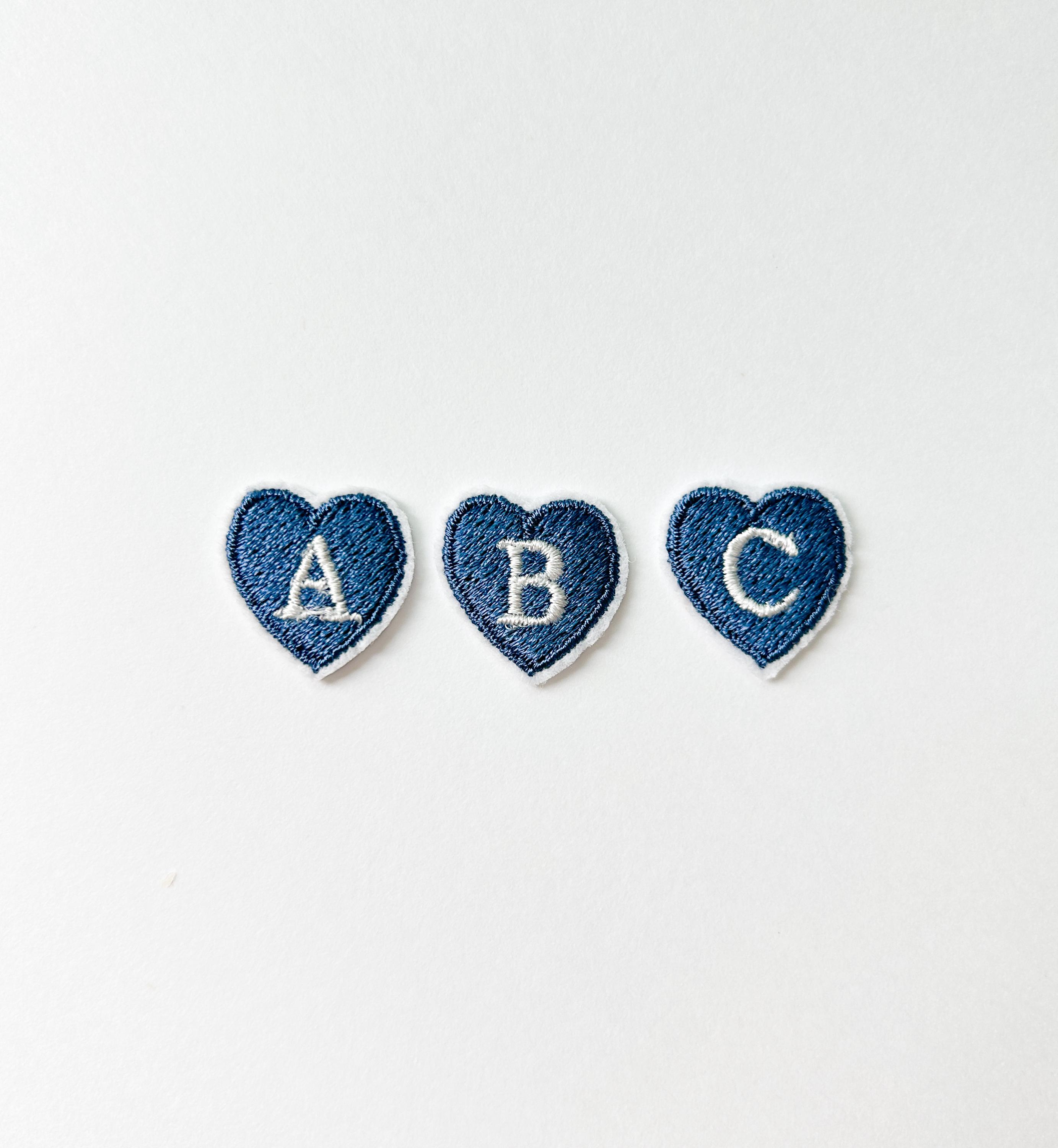 Mini Heart Letter Iron on Patches – Personalized Alphabet Embroidery ...