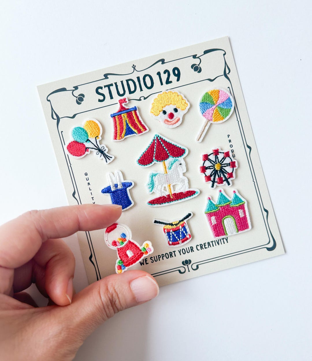 Set of 10 Mini Carnival Iron on Patches, Small Embroidered Festival ...