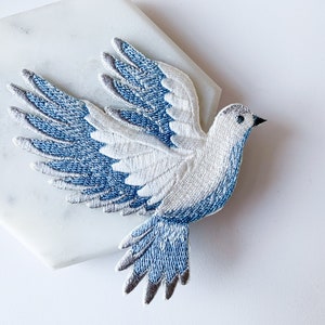 Peace Dove Bird Iron on Patch, Bird Embroidered Dove Applique Badge ...