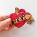 Mom Embroidered Patch, Tattoo Red Heart Iron on Patch, Mother's Day ...
