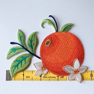 Orange Iron-on Patch, Summer Fruit Orange Embroidered Applique Patch ...