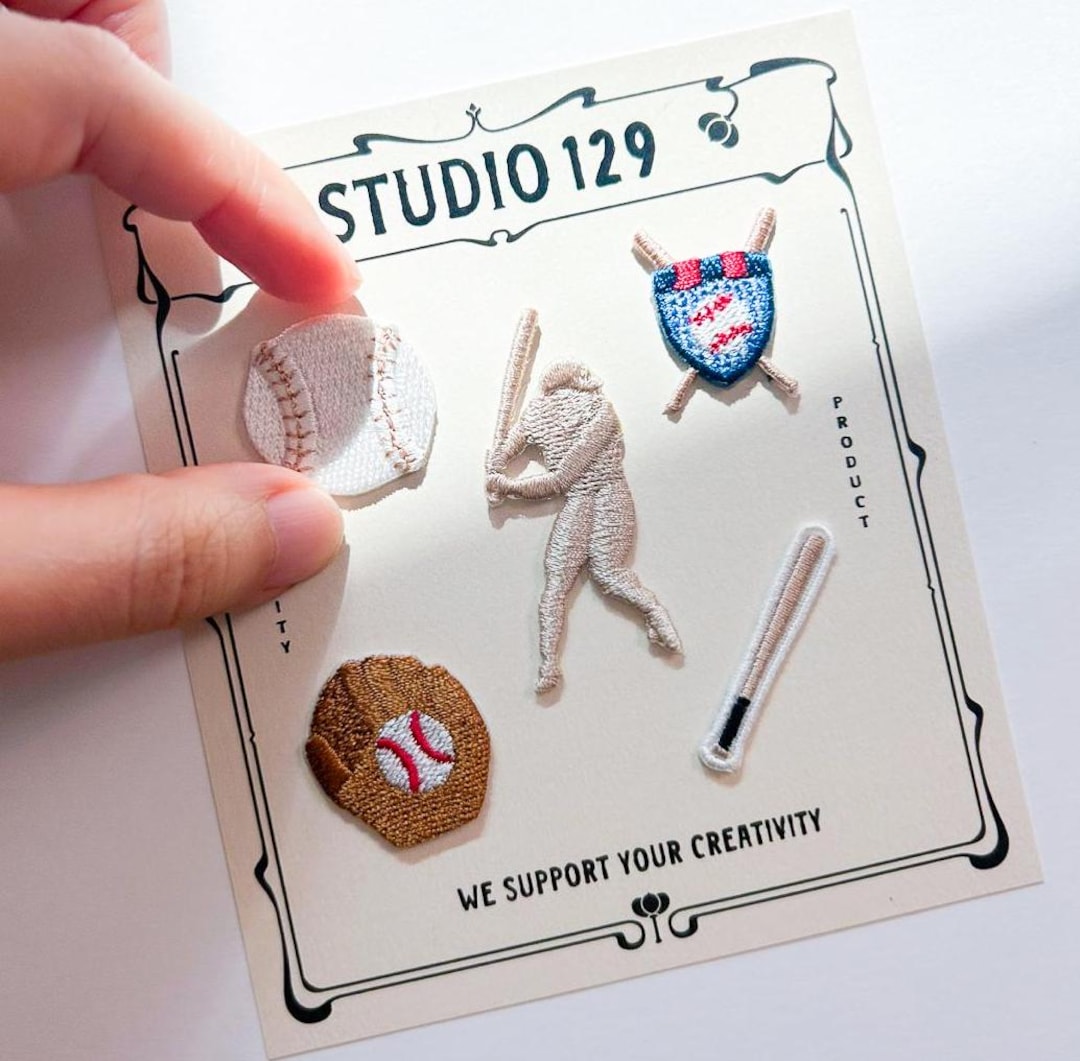 Baseball Mini Patch Set – Embroidered Iron-on Patches for Sports Fans ...