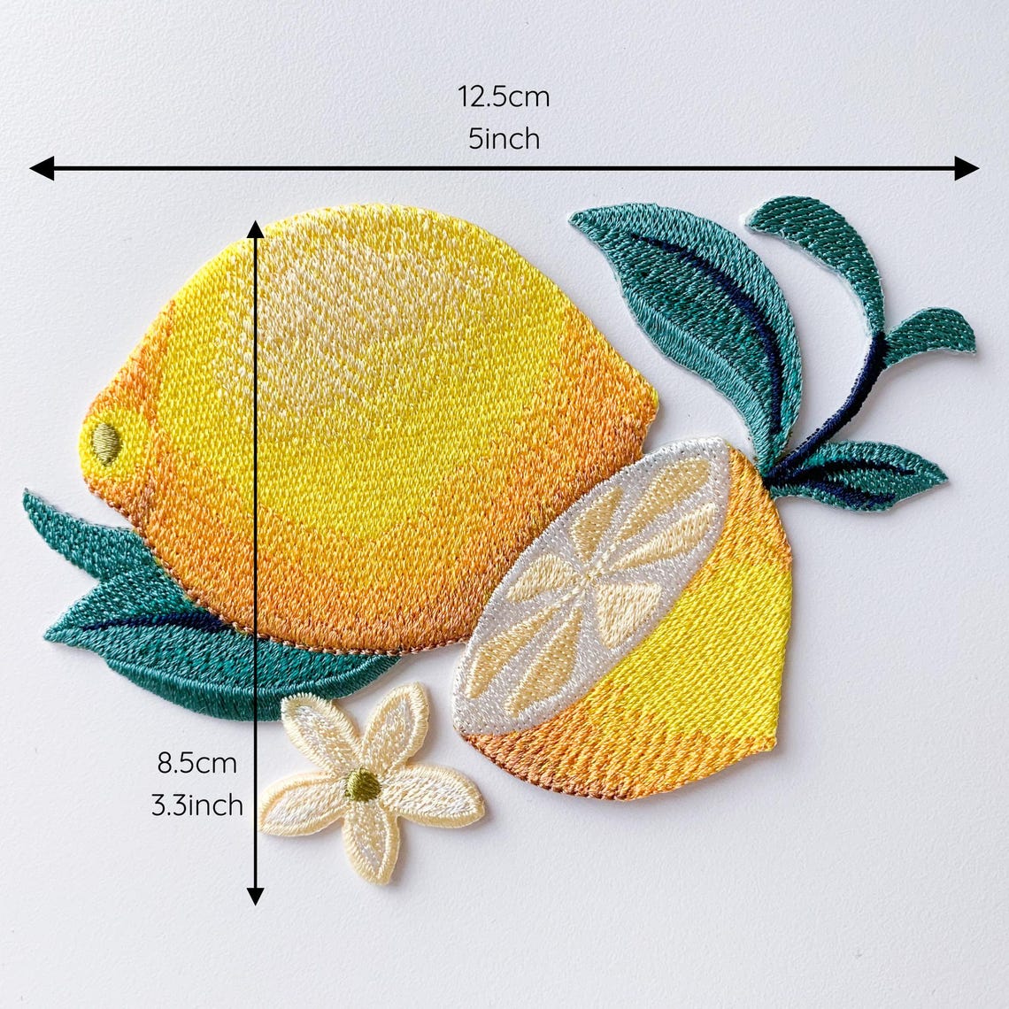 Lemon Iron-on Patch, Citrus Fruit Badge, Embroidered Fruity Applique ...