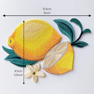 Lemon Iron-on Patch, Citrus Fruit Badge, Embroidered Fruity Applique ...