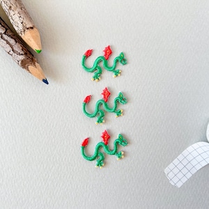 Set of Small Dragon Iron on Patch, Dragon Embroidery Applique, Mini ...