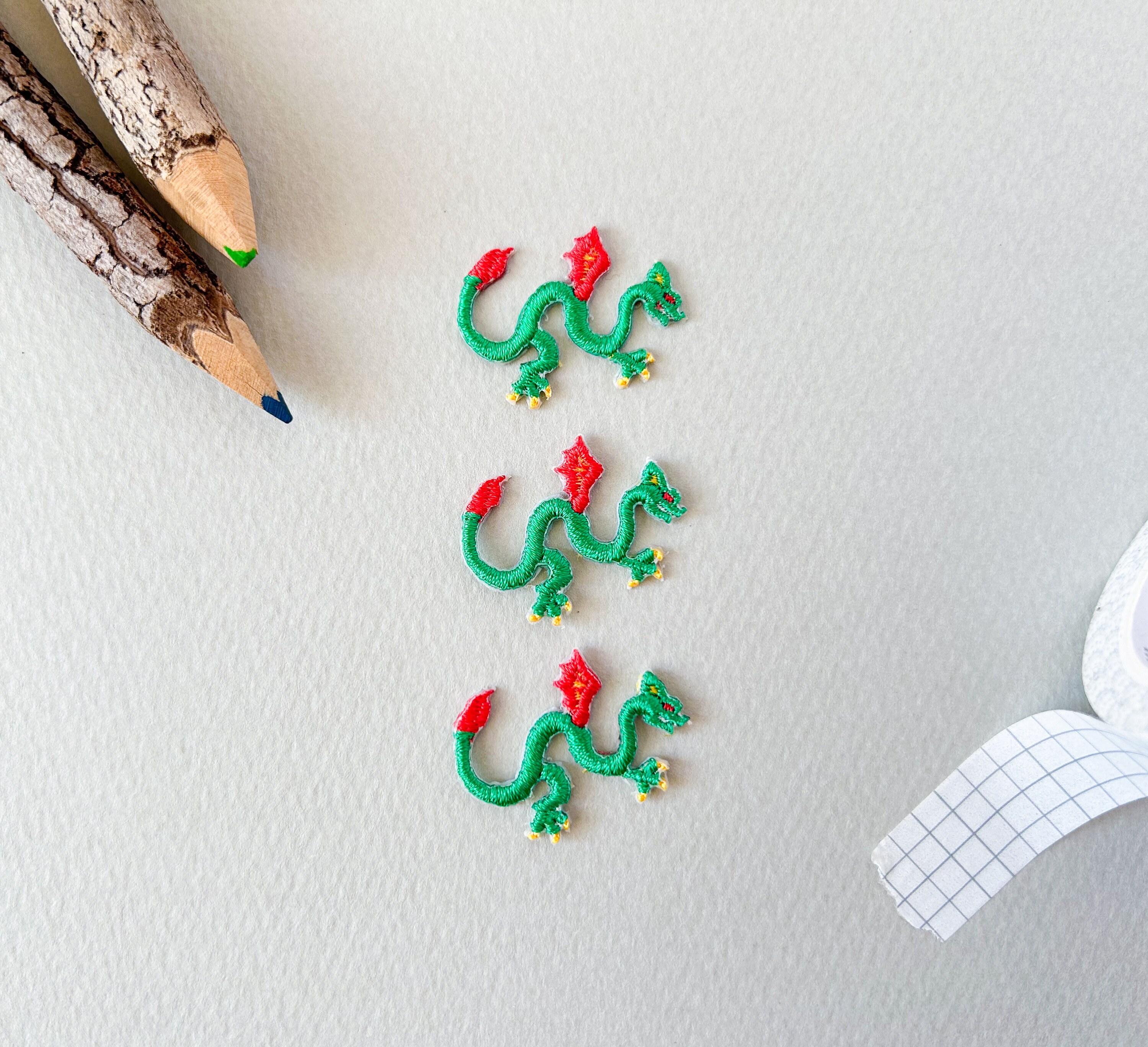 Set of Small Dragon Iron on Patch, Dragon Embroidery Applique, Mini ...