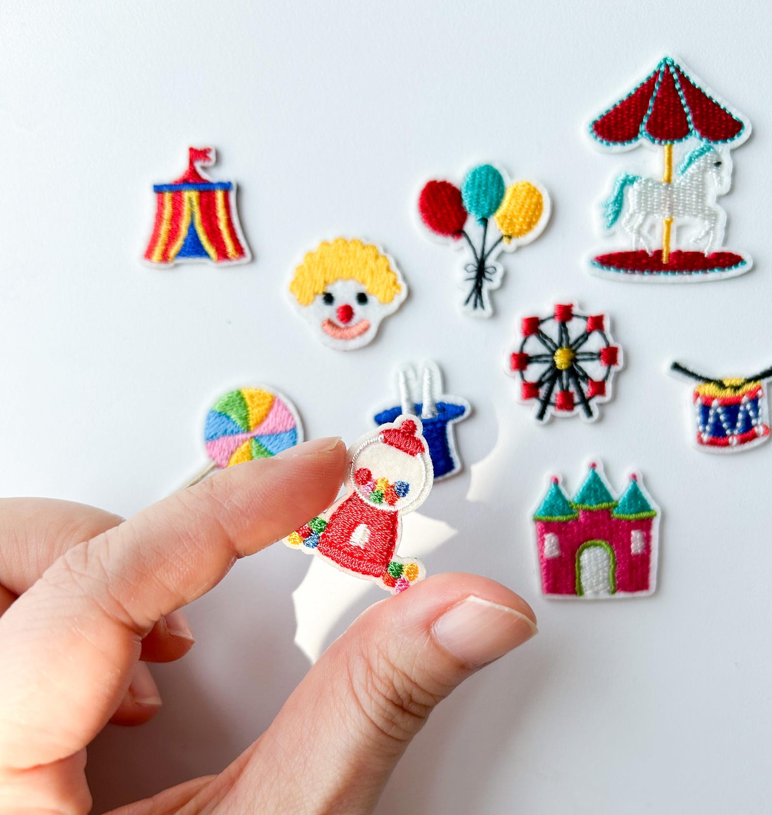 Set of 10 Mini Carnival Iron on Patches, Small Embroidered Festival ...