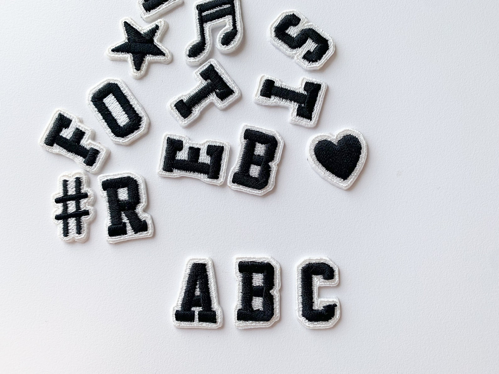 Black Small Letter Patch, Mini Embroidered Alphabet Patches, Alphabet ...