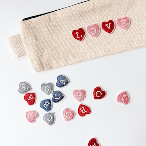 Mini Heart Letter Iron on Patches – Personalized Alphabet Embroidery ...