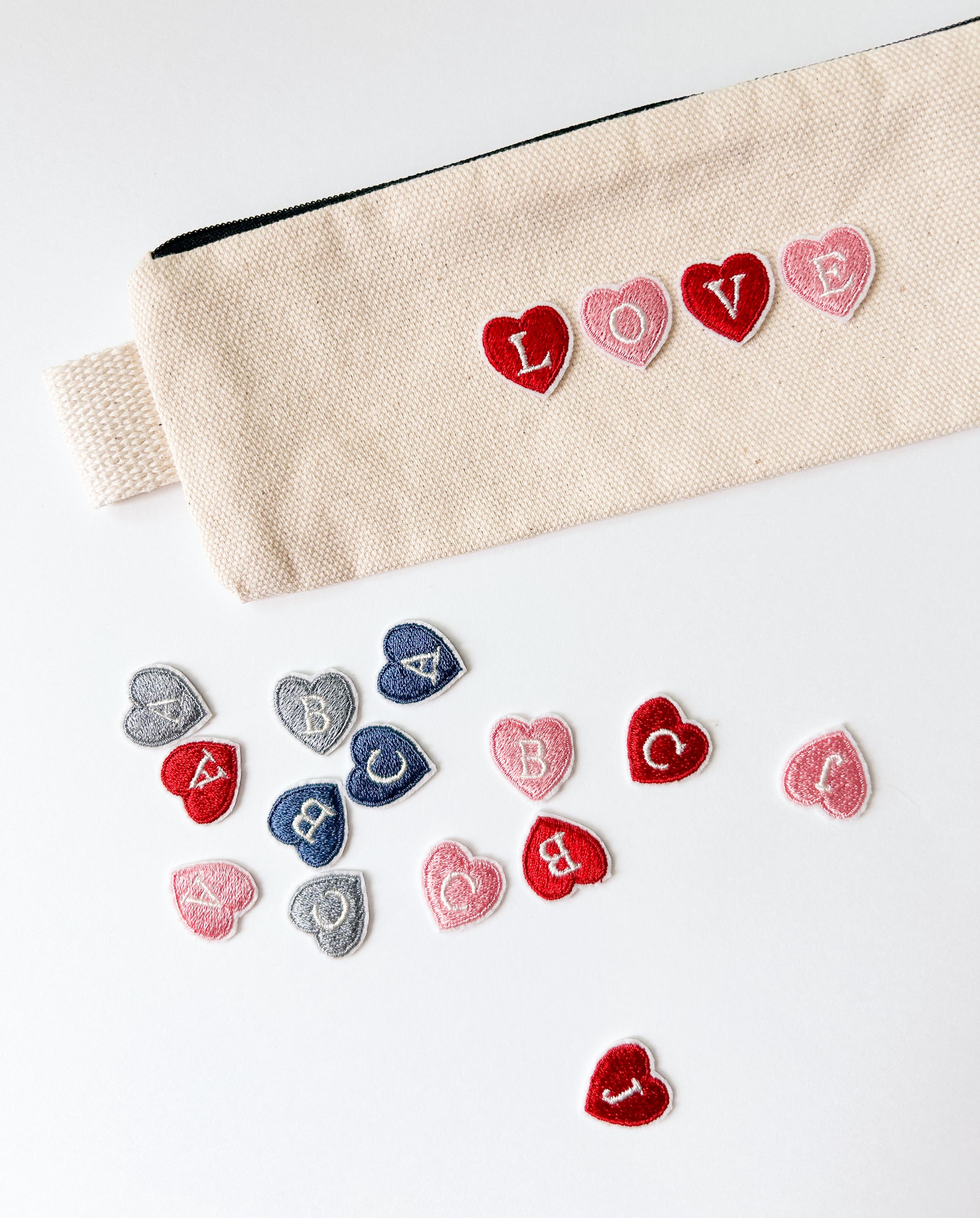 Mini Heart Letter Iron on Patches – Personalized Alphabet Embroidery ...