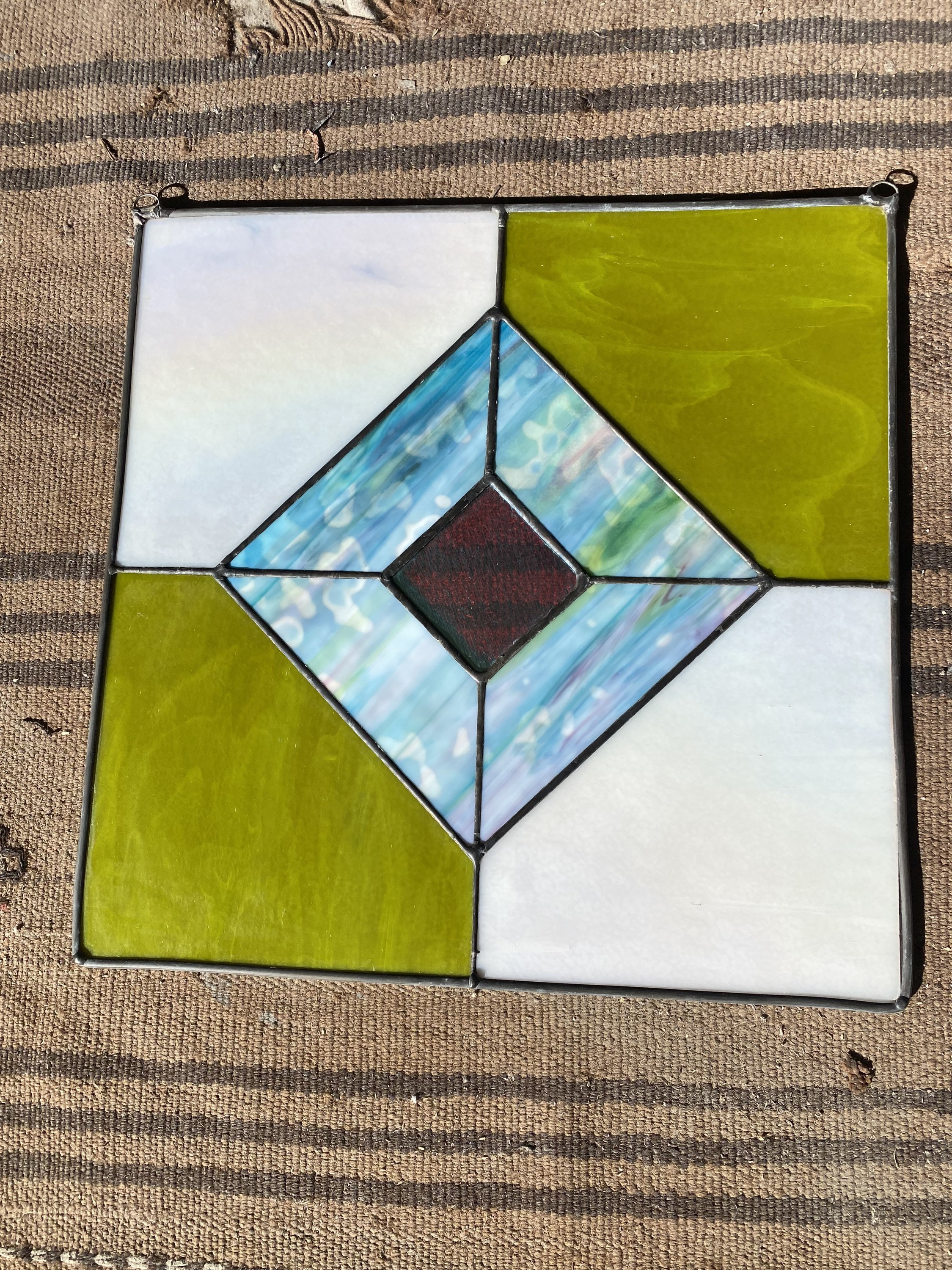 Checkered Stained Glass Window Panel - Etsy Australia
