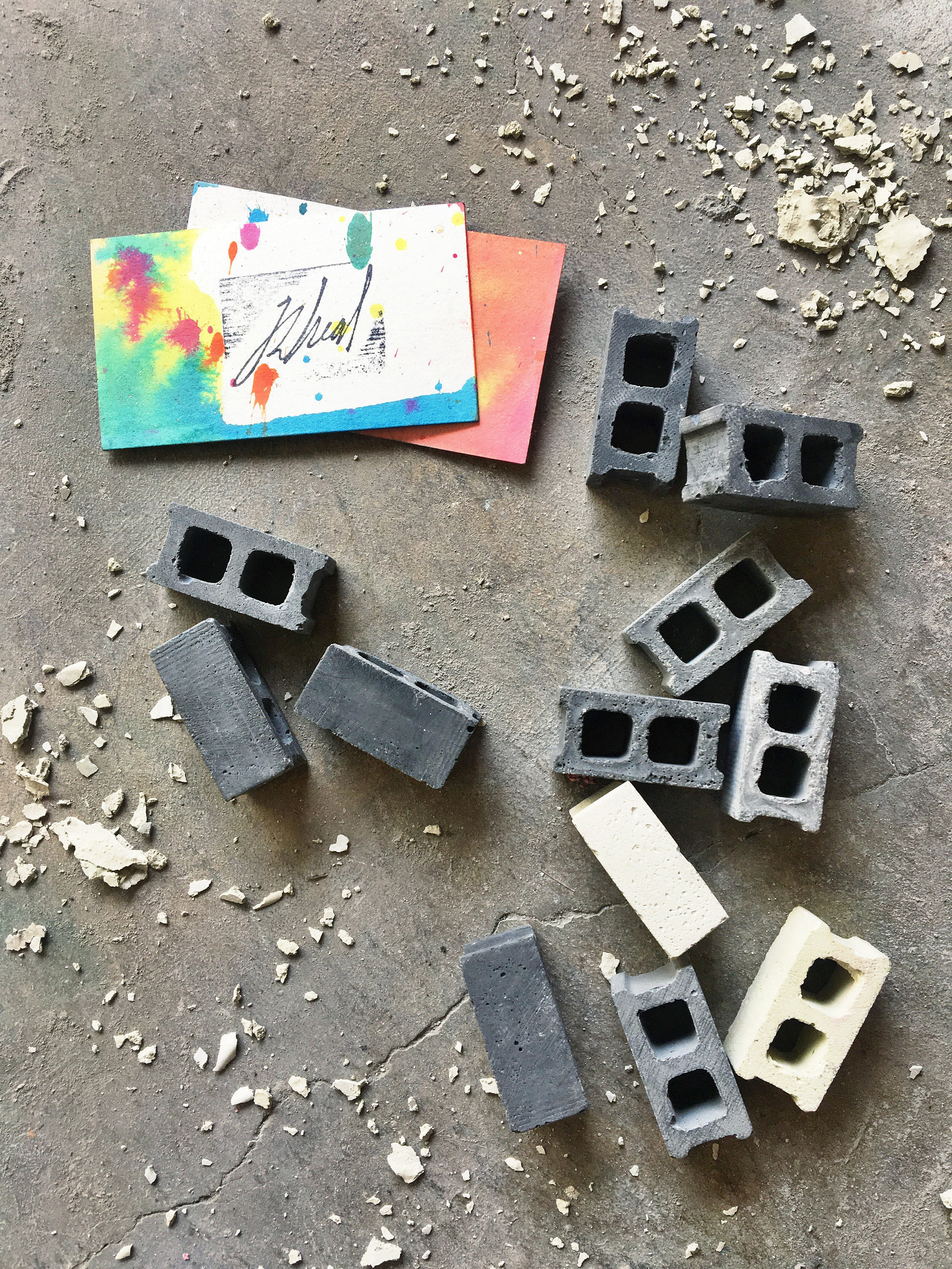 Miniature Charcoal Colored Concrete Block Set of Three - Etsy
