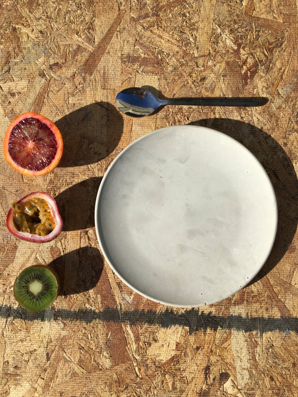 Round Natural Unpigmented Concrete Serving Platter Plate - Etsy