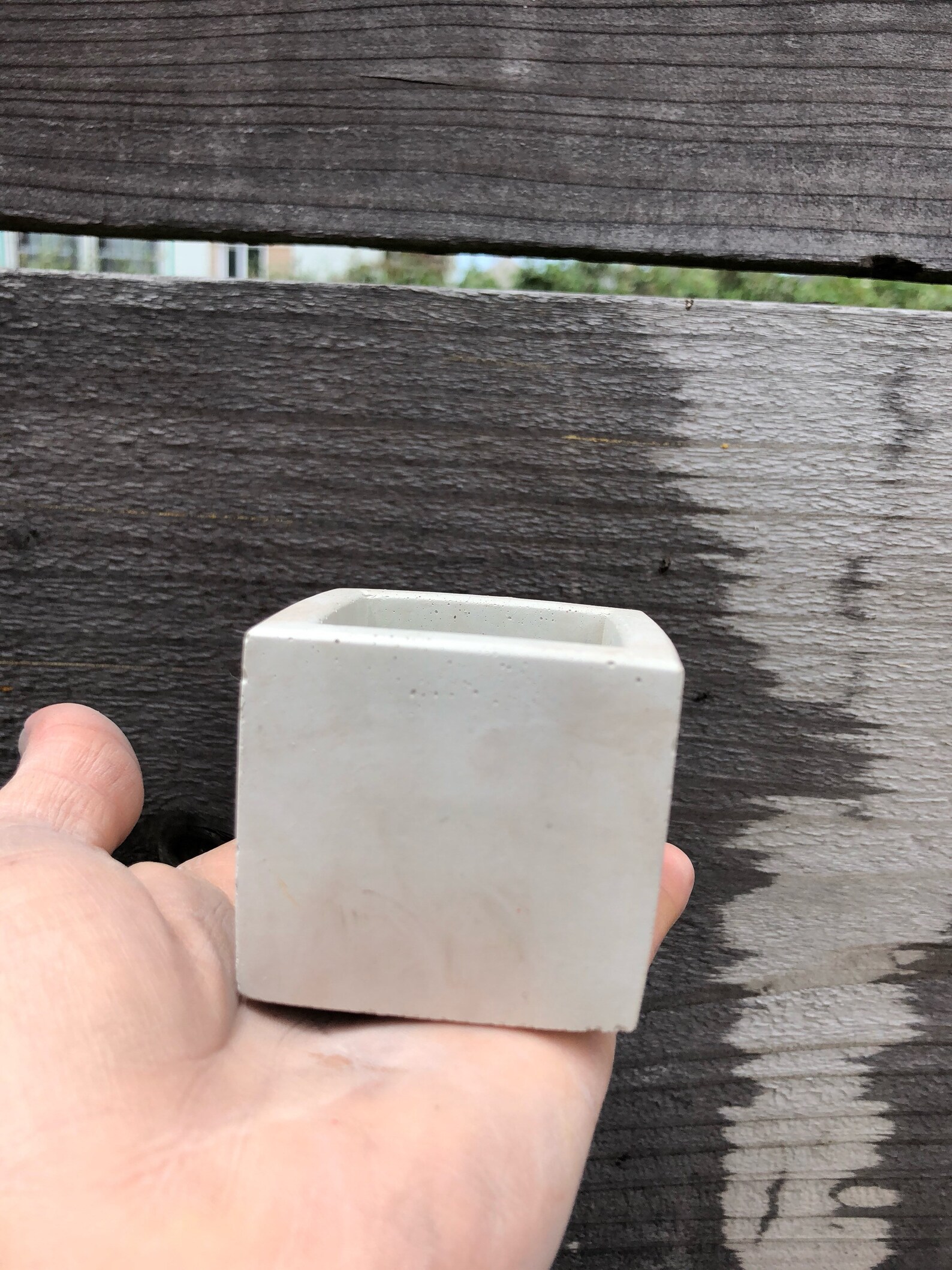 Small Square Concrete Pot | Etsy