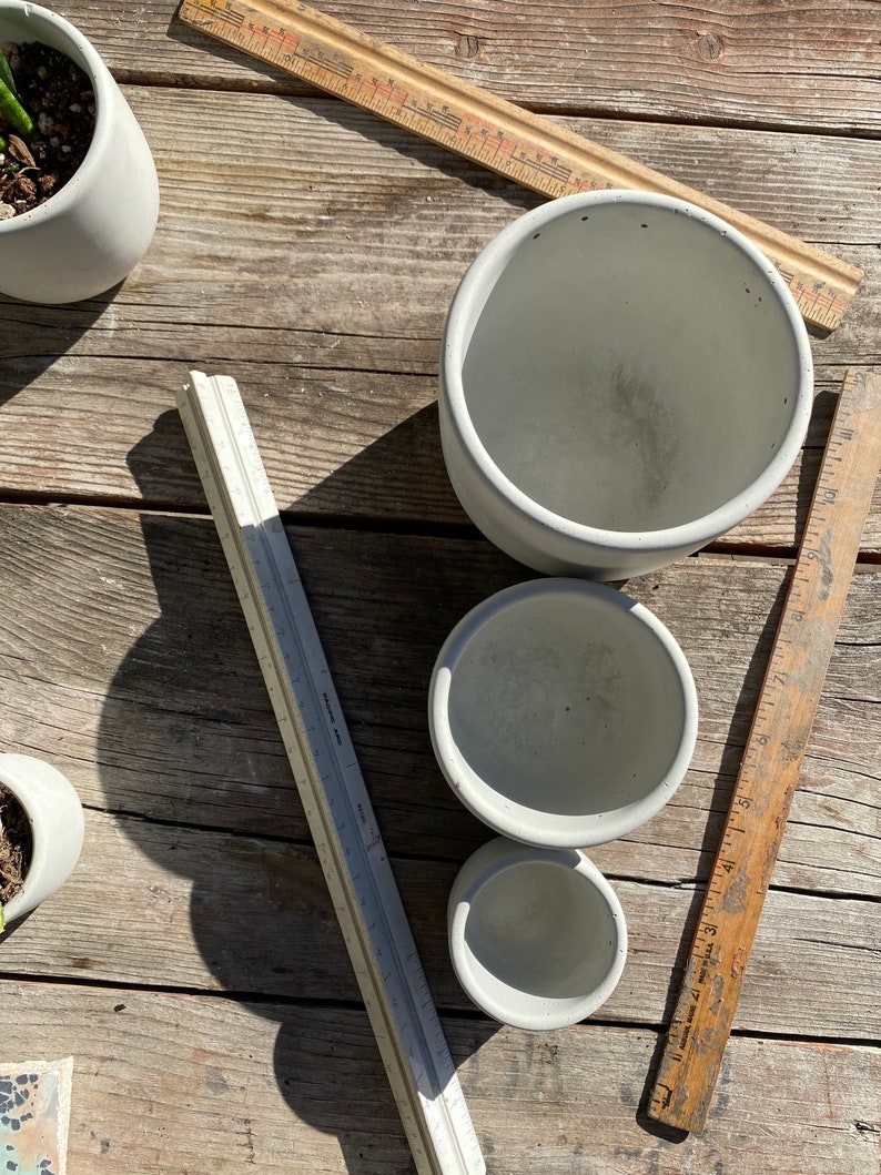 3“ Round Concrete Pot (natural) - Etsy
