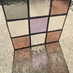 Checkered Stained Glass Window Panel - Etsy