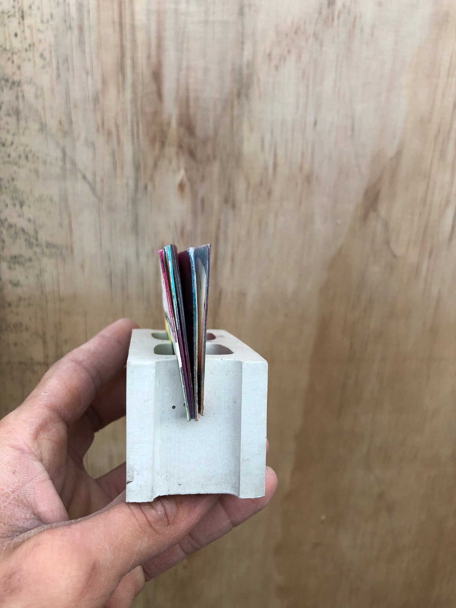 Charcoal Concrete CMU Brick Card Holder Place Setting | Etsy