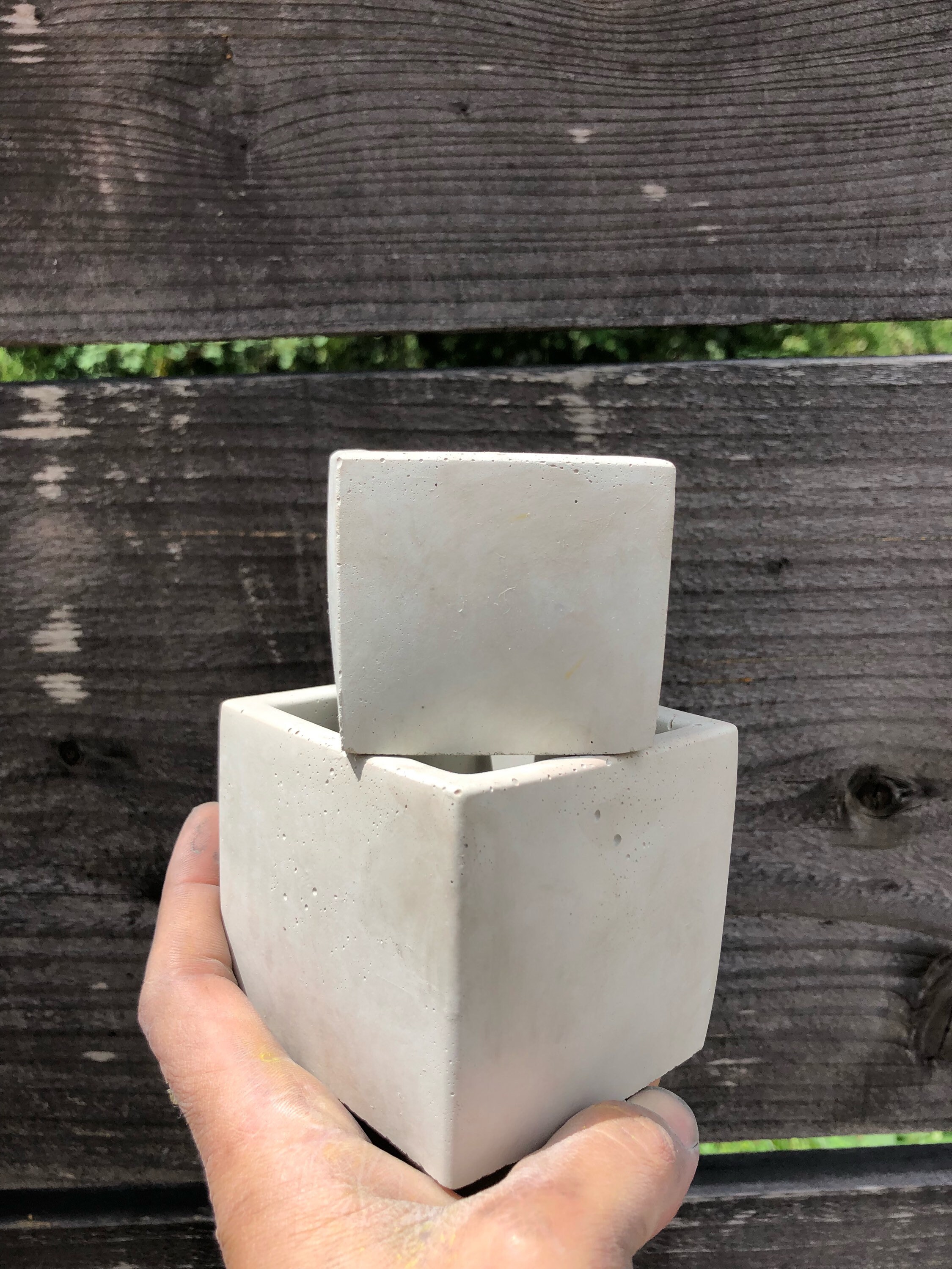 Small Square Concrete Pot | Etsy
