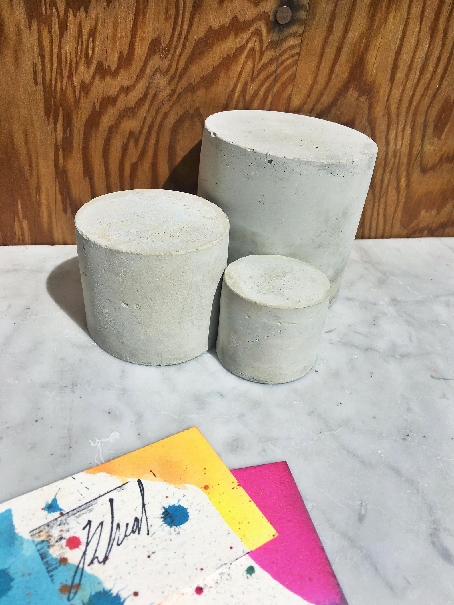 Trio of Concrete Display Risers Pillars Natural Unpigmented | Etsy