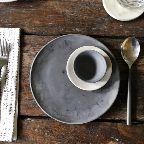 Round Natural Unpigmented Concrete Serving Platter Plate - Etsy